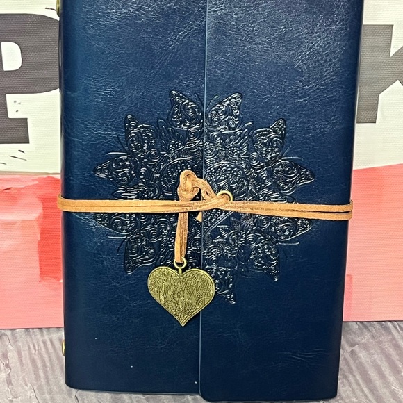 Other | Vintage Faux Leather Refillable 7x5 Journal With Heart Charm ...